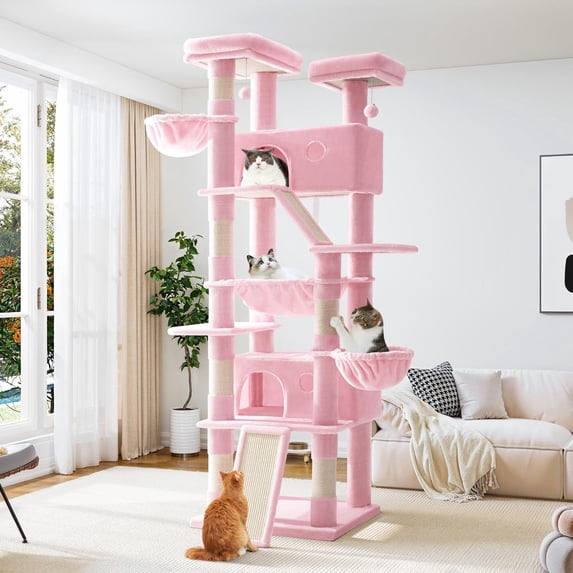 81 Tall Cat Tree/Multi-Level Large Climbing Tree House and Towers for ...