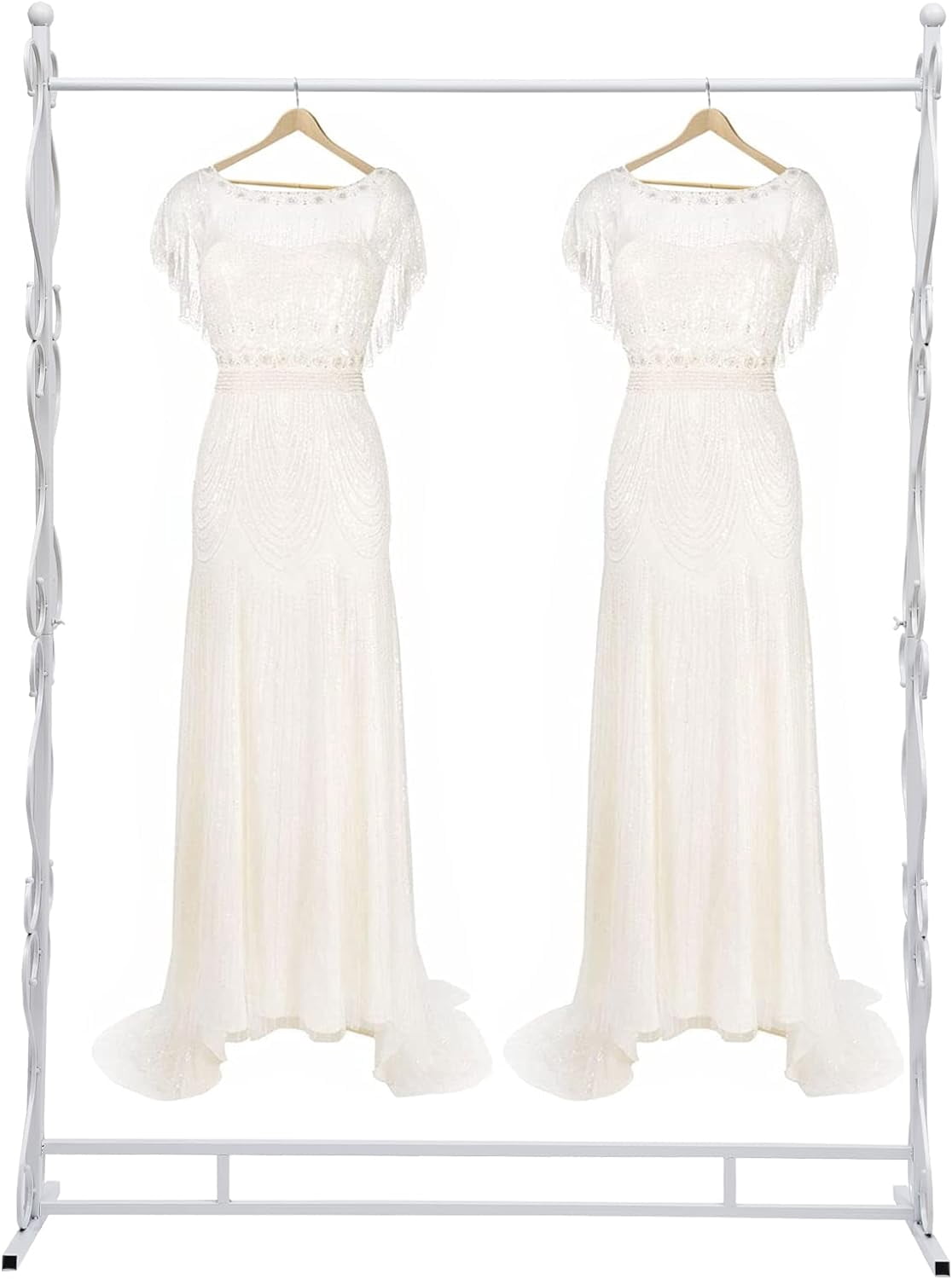 81" Tall White Clothing Garment Rack Wedding Dress Display Rack, Floor ...