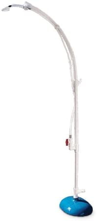 81" White and Blue Portable Poolside Shower and Foot Rinse Station ...