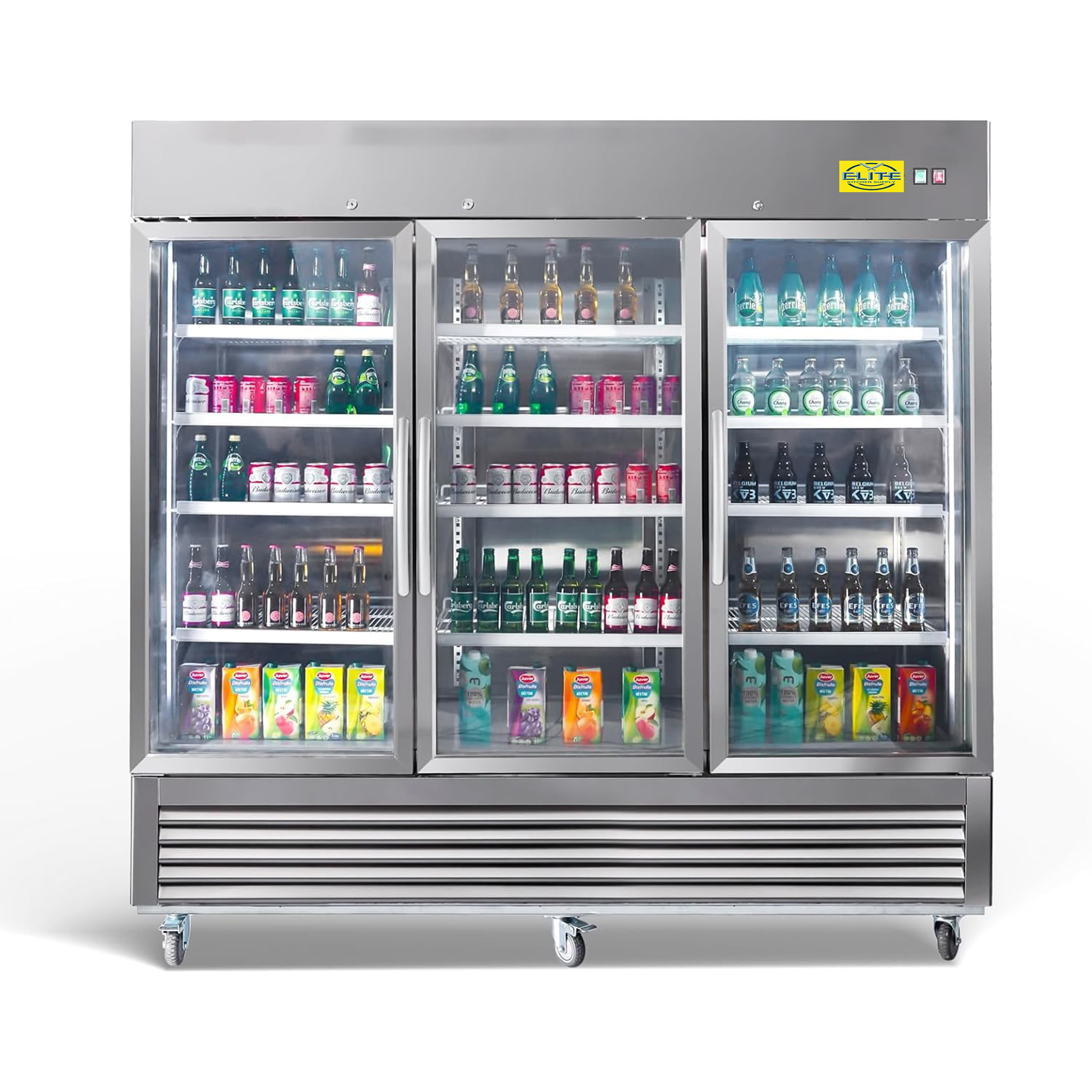 81 in. Three-Door Upright Reach-In Stainless Steel Commercial ...