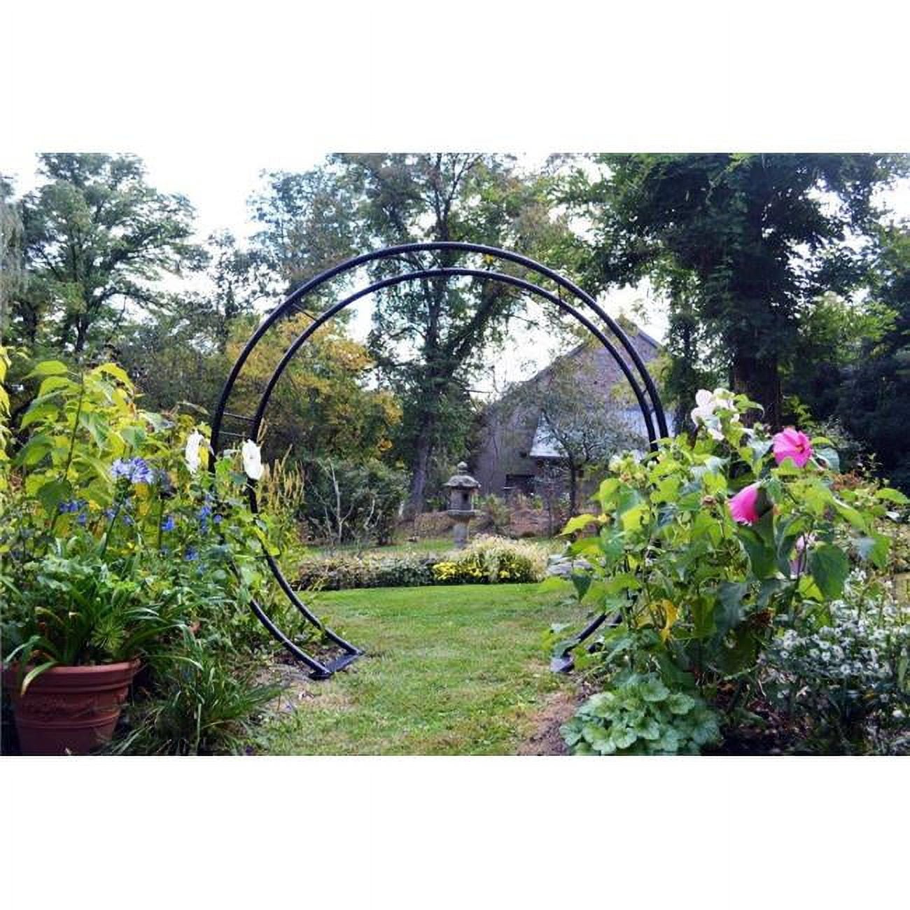 81 x 87 in. Heavy Duty Metal Moon Gate Arch, Black for Garden Walkway ...