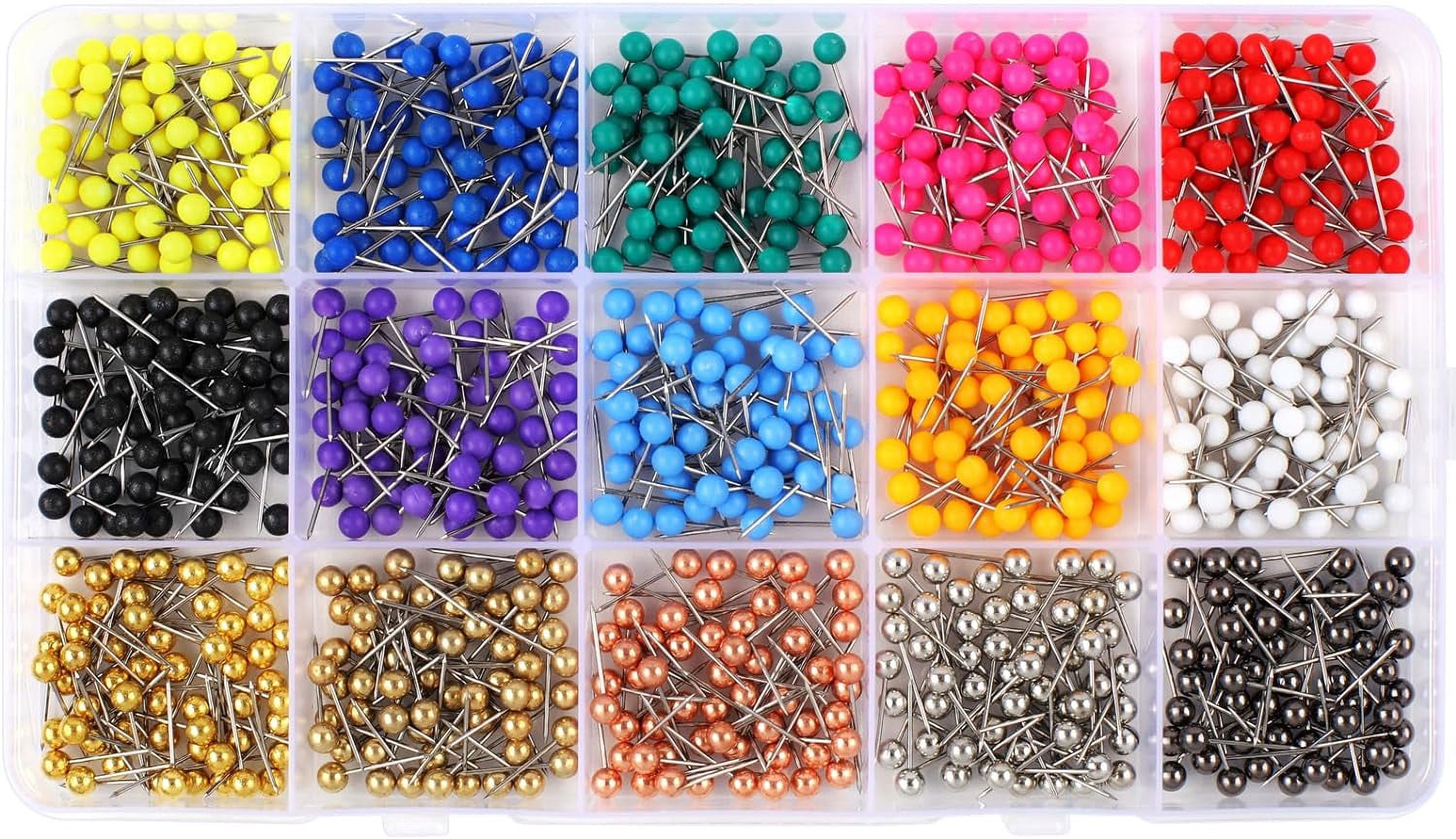 810 PCS Map Pins, 1/8 Inch Map Tacks, Colored Push Pins, 15 Assorted ...