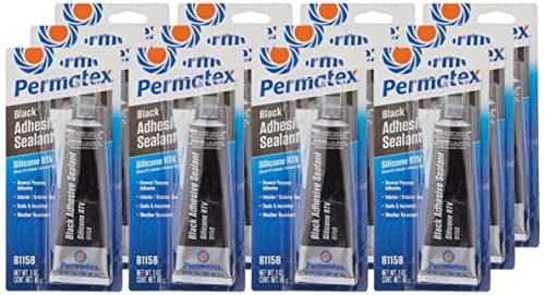 81158-12PK Black Silicone Adhesive Sealant, 3 oz. Tube (Pack of 12 ...