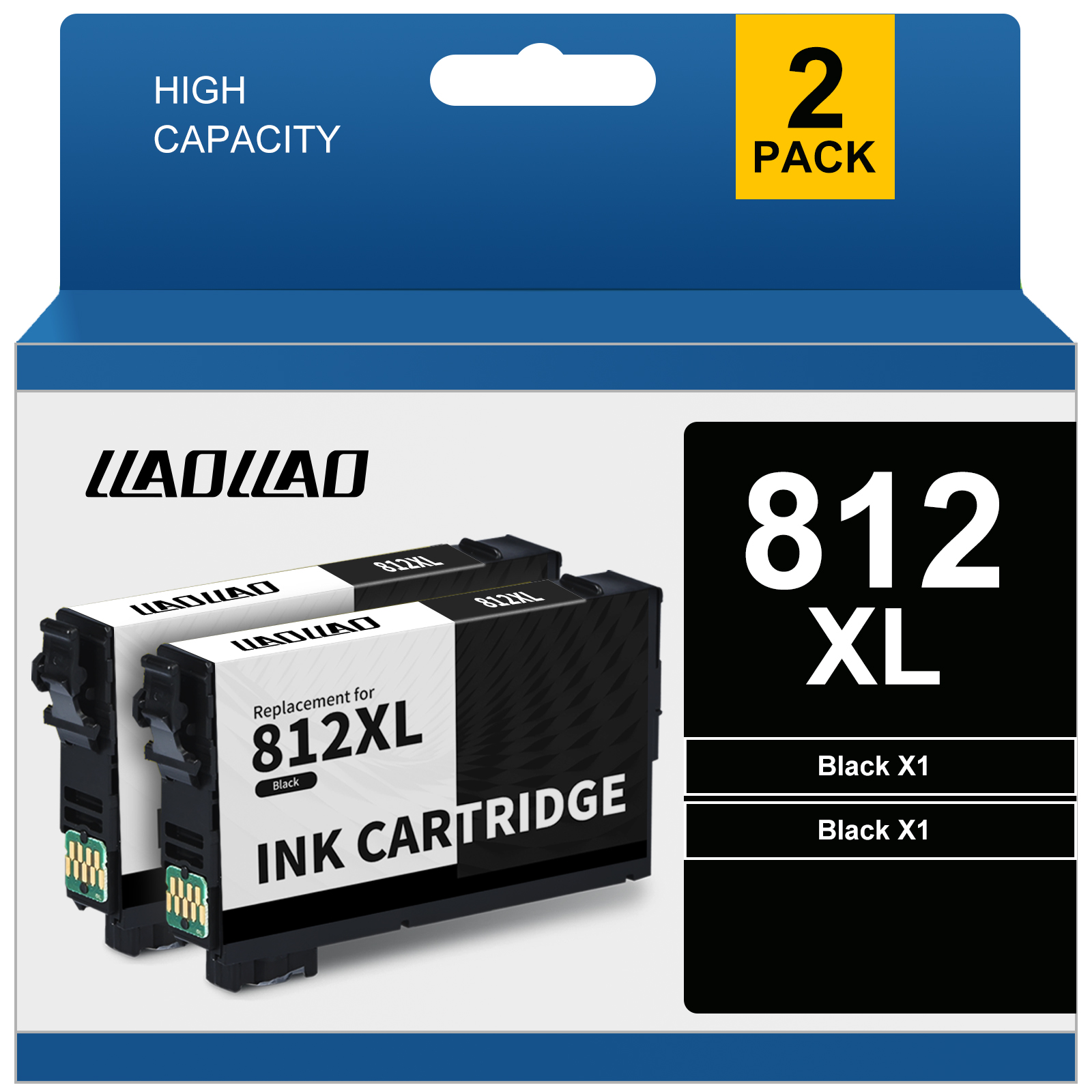 812XL Ink Cartridge for Epson 812 T812XL for Workforce Pro WF-7840 WF ...