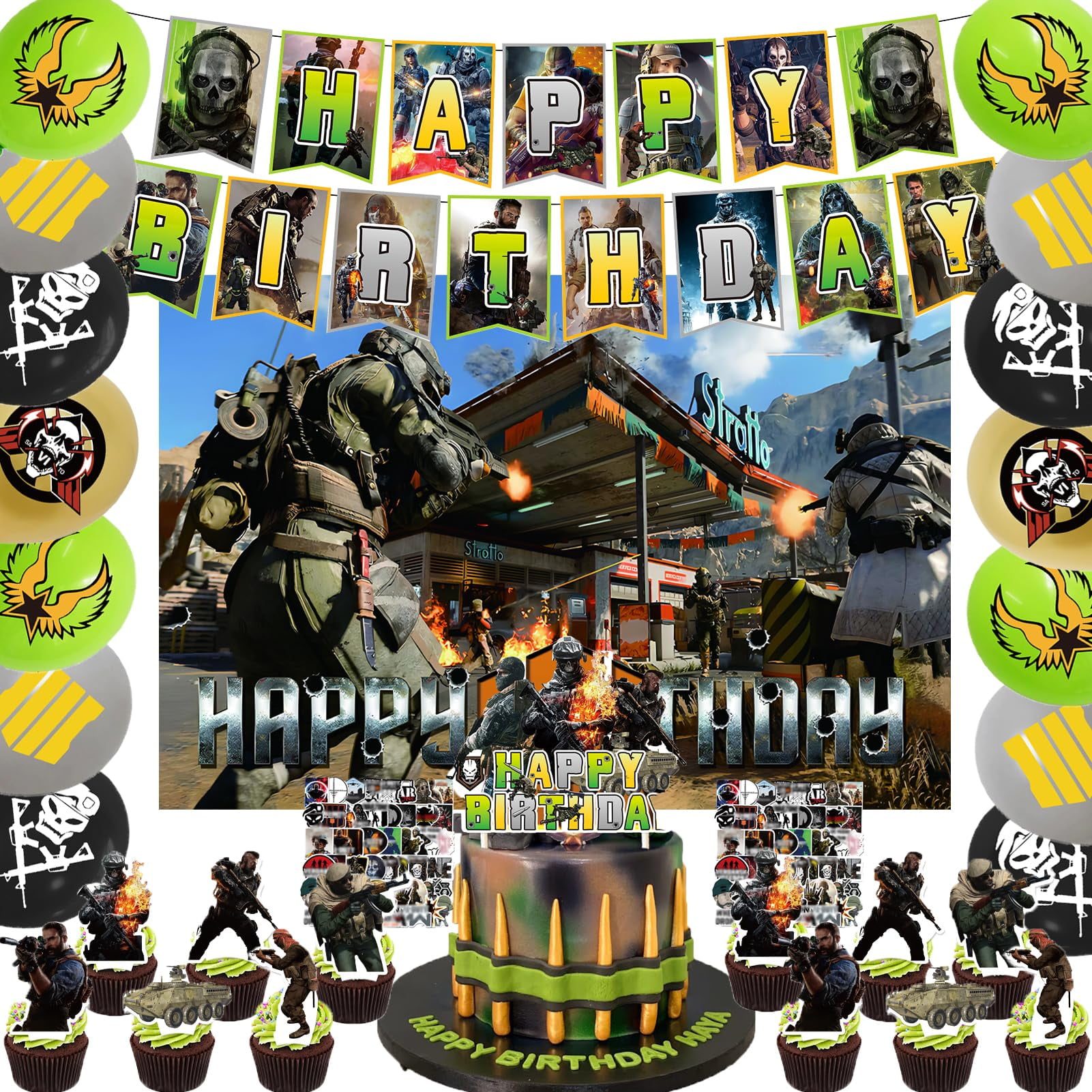 81Pcs Gaming Call Birthday CM31 Decorations，Call Party Supplies ...