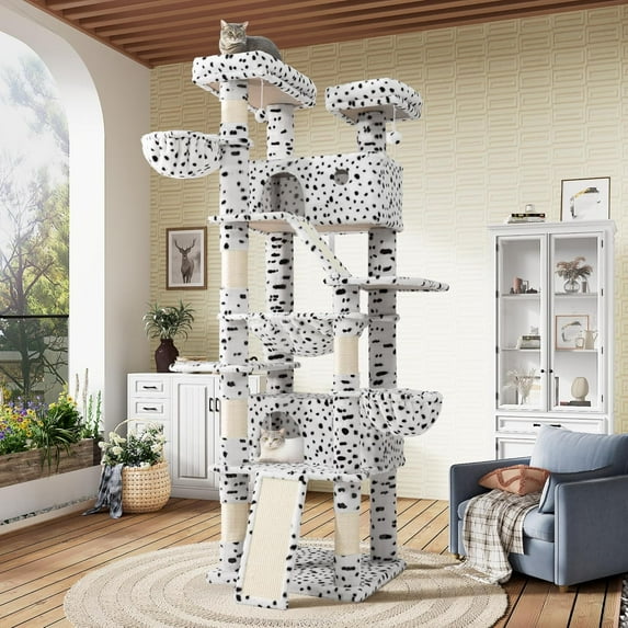 81in Multi-Level Tall Cat Tree Tower for Indoor Kitties/Larger Cat ...