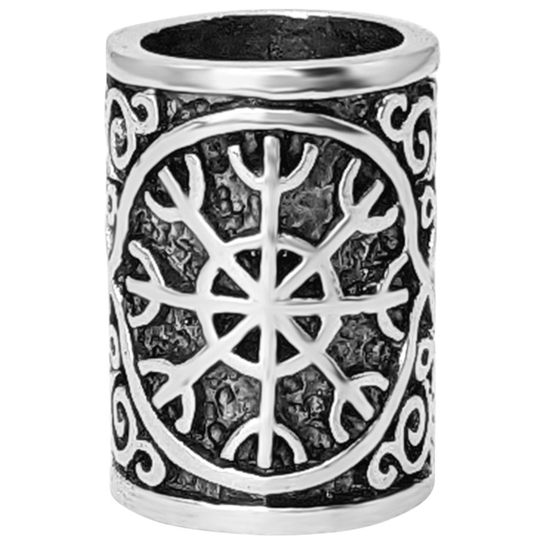81stgeneration Unisex 925 Sterling Silver Norse Helm of Awe Braid Beard ...