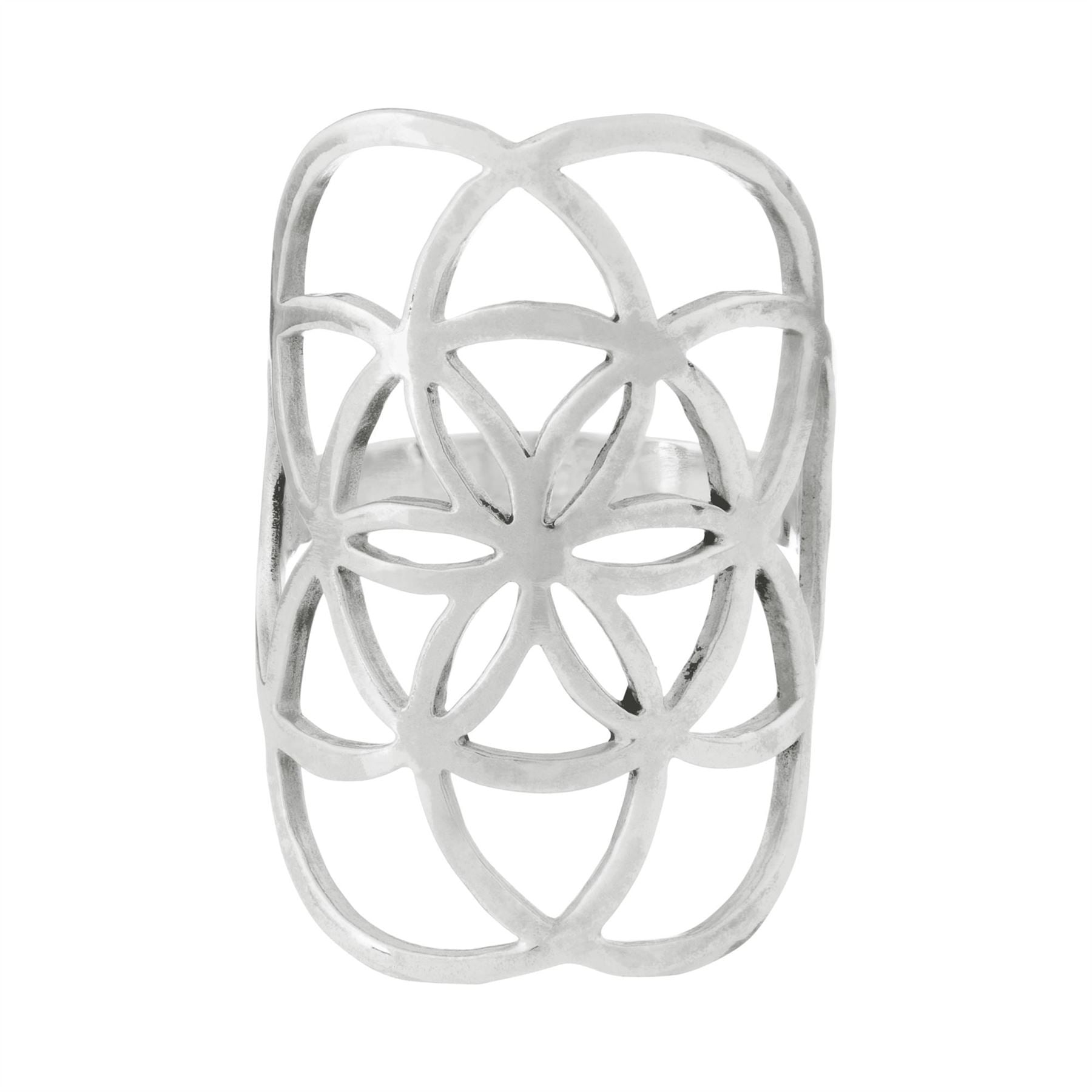 81stgeneration Wide Seed of Life Sterling Silver Ring - Ladies Rings ...