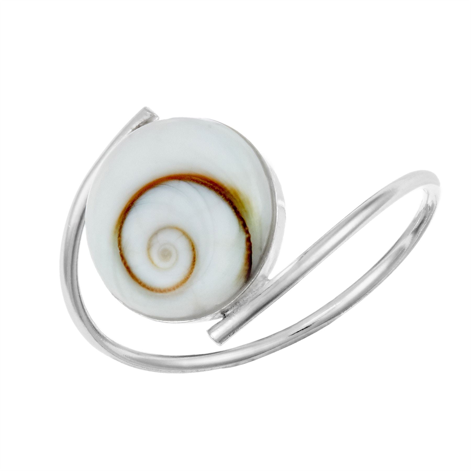 81stgeneration Women's 925 Sterling Silver Simple Shiva Eye Shell Swirl ...