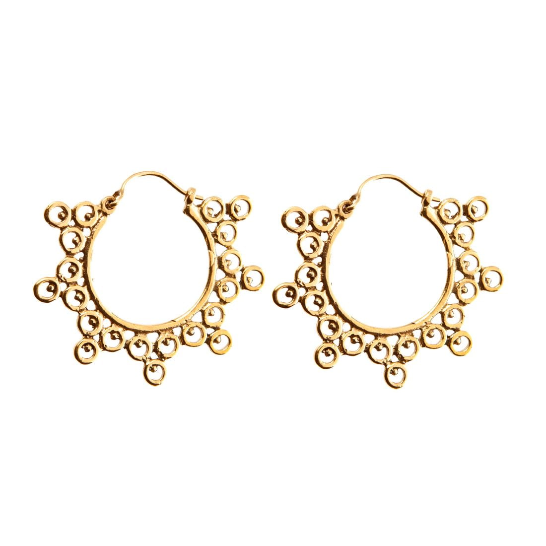 81stgeneration Women's Brass Gold Tone Indian Ethnic Circle Round Hoop ...