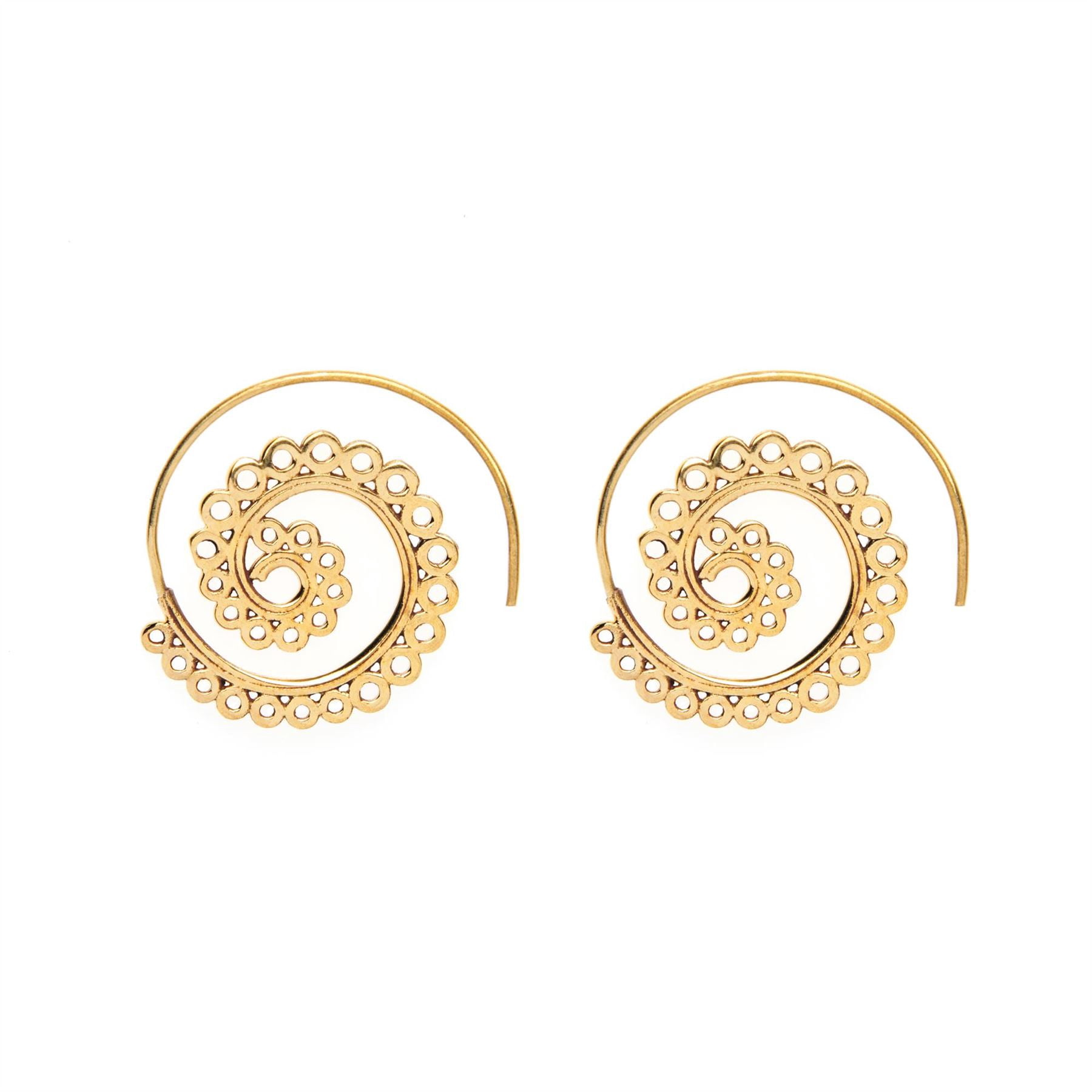 81stgeneration Women's Brass Gold Tone Indian Spiral Circle Geometric ...