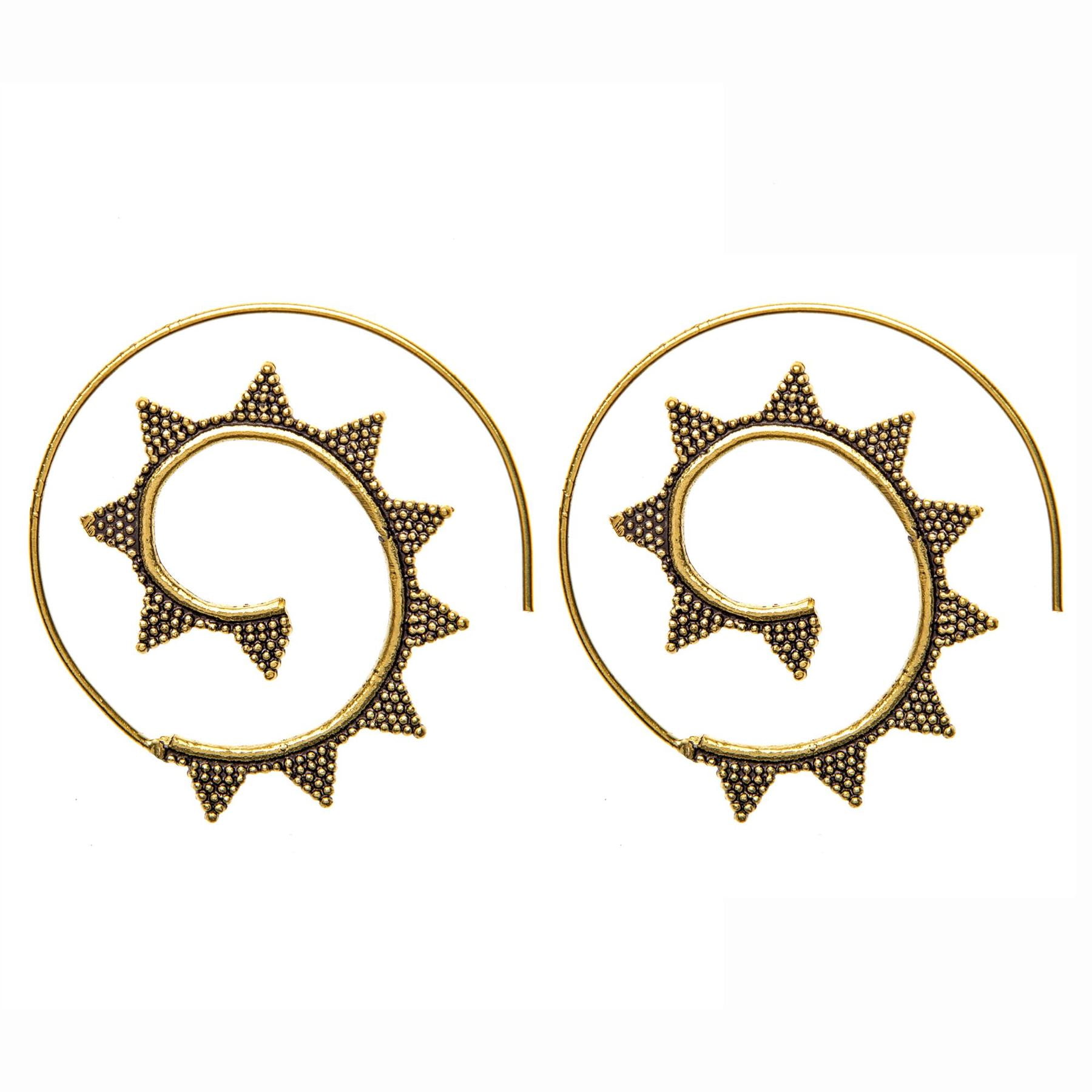 81stgeneration Women's Brass Gold Tone Spiral Dotwork Indian Tribal ...