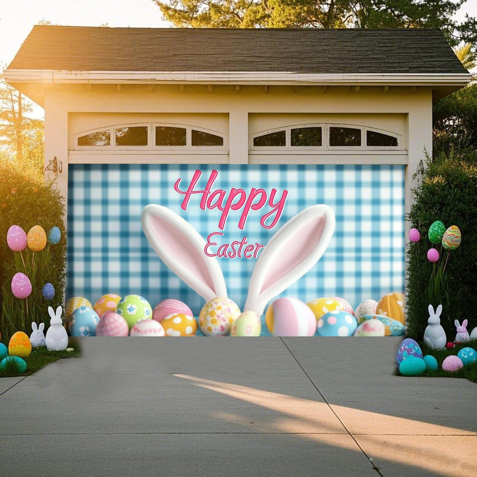 82.6*95inch Easter Garage Door Decoration Happy Easter Garage Door ...