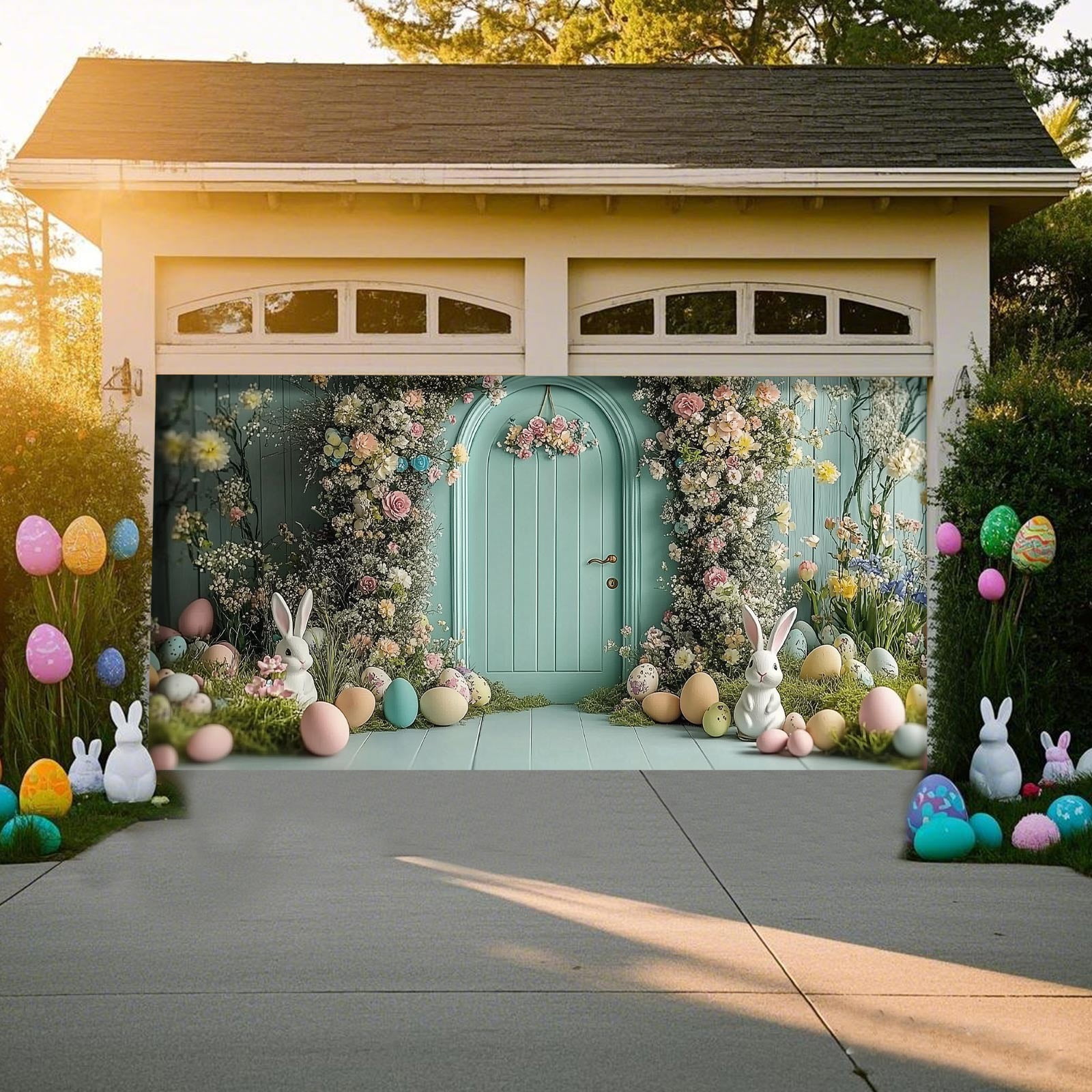 82.6*95inch Easter Garage Door Decoration Happy Easter Garage Door ...