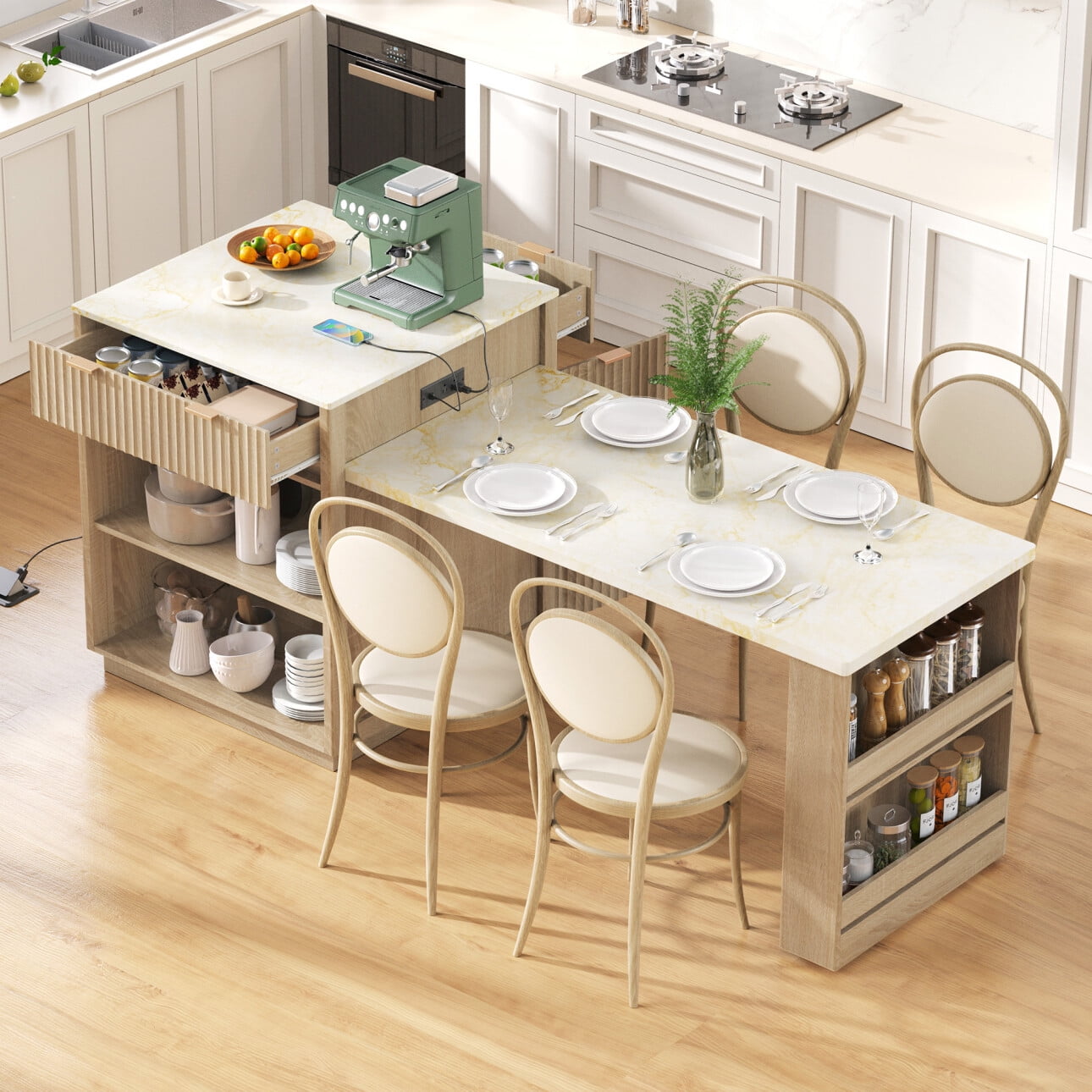 Surprising Kitchen Island With Extendable Table Pictures