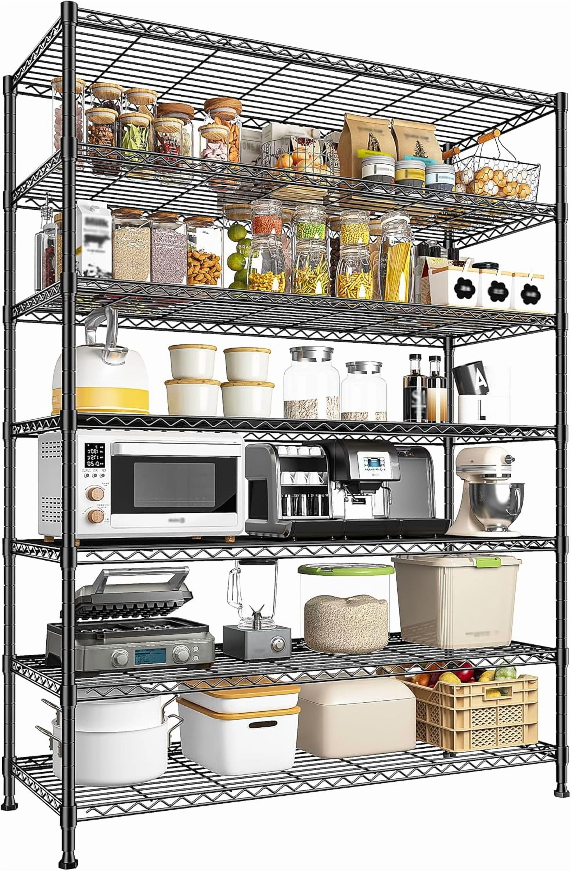 82.6H Metal Shelving Unit 7 Tier Storage Shelves Adjustable Wire ...