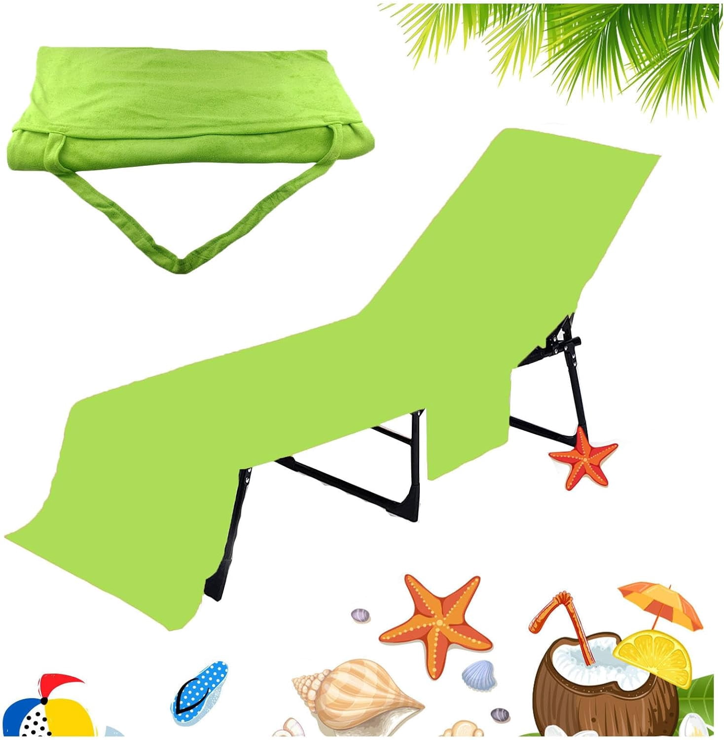82.6x28.7 in Sun Lounger Towel in Bag with Pockets Storage, For Sun ...
