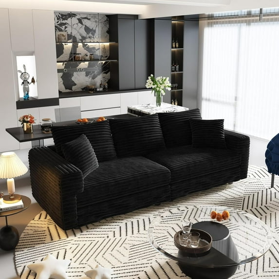 82.7" Oversized Cloud Couch, Convertible 3 Deep Seat Upholstered Sofa ...