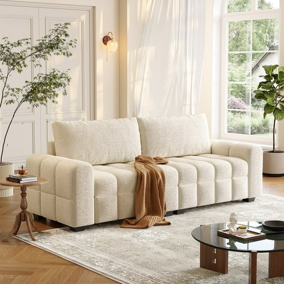 82" Chenille Fabric Loveseat Sofa, Comfy 3 Seater Couches for Living ...