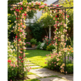 82'' Decorative Metal Garden Trellis Arch with Durable Steel Tubing ...