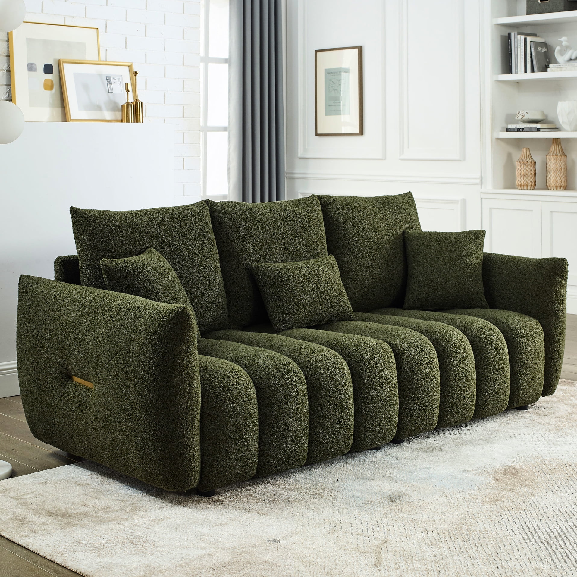 82" Fabric With Solid Wood Inner Frame - , 3, Comfortable, Elegant ...