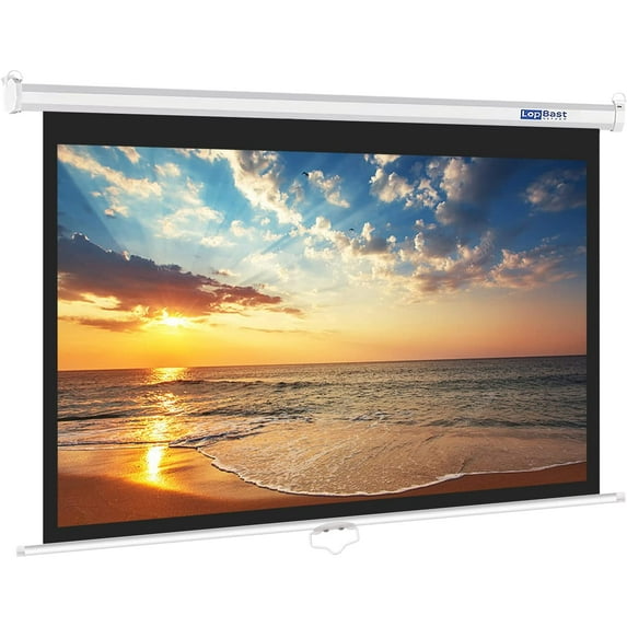 82-INCH Manual Pull Down White Projector Screen 16:9 1.2 Gain ...