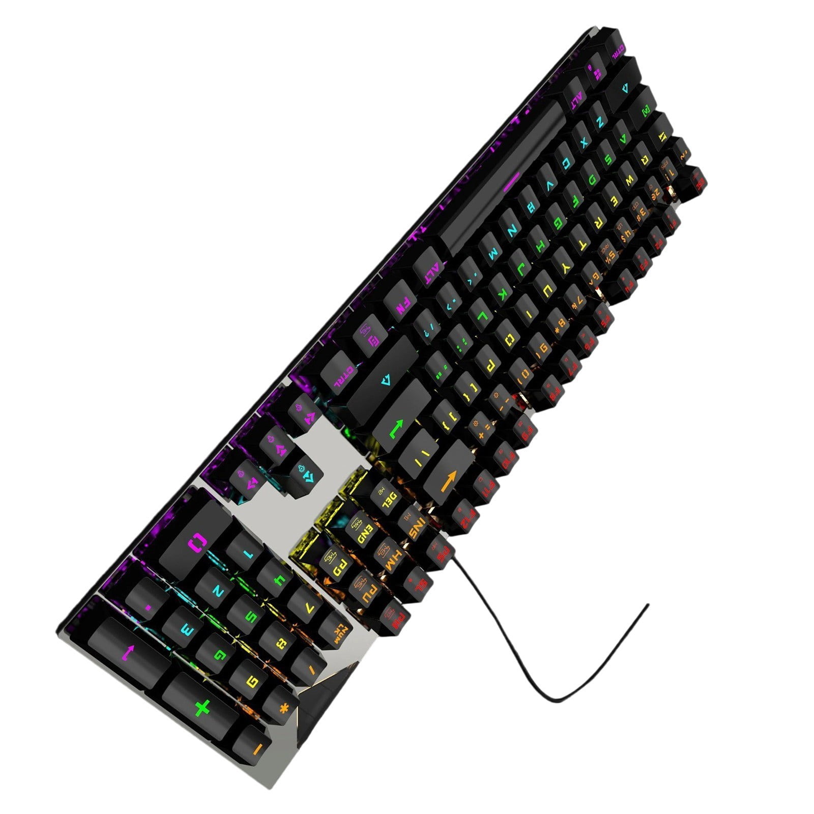 82 Key RGBs Backlits Mechanical Gaming Keyboards for PC Blue Switches ...
