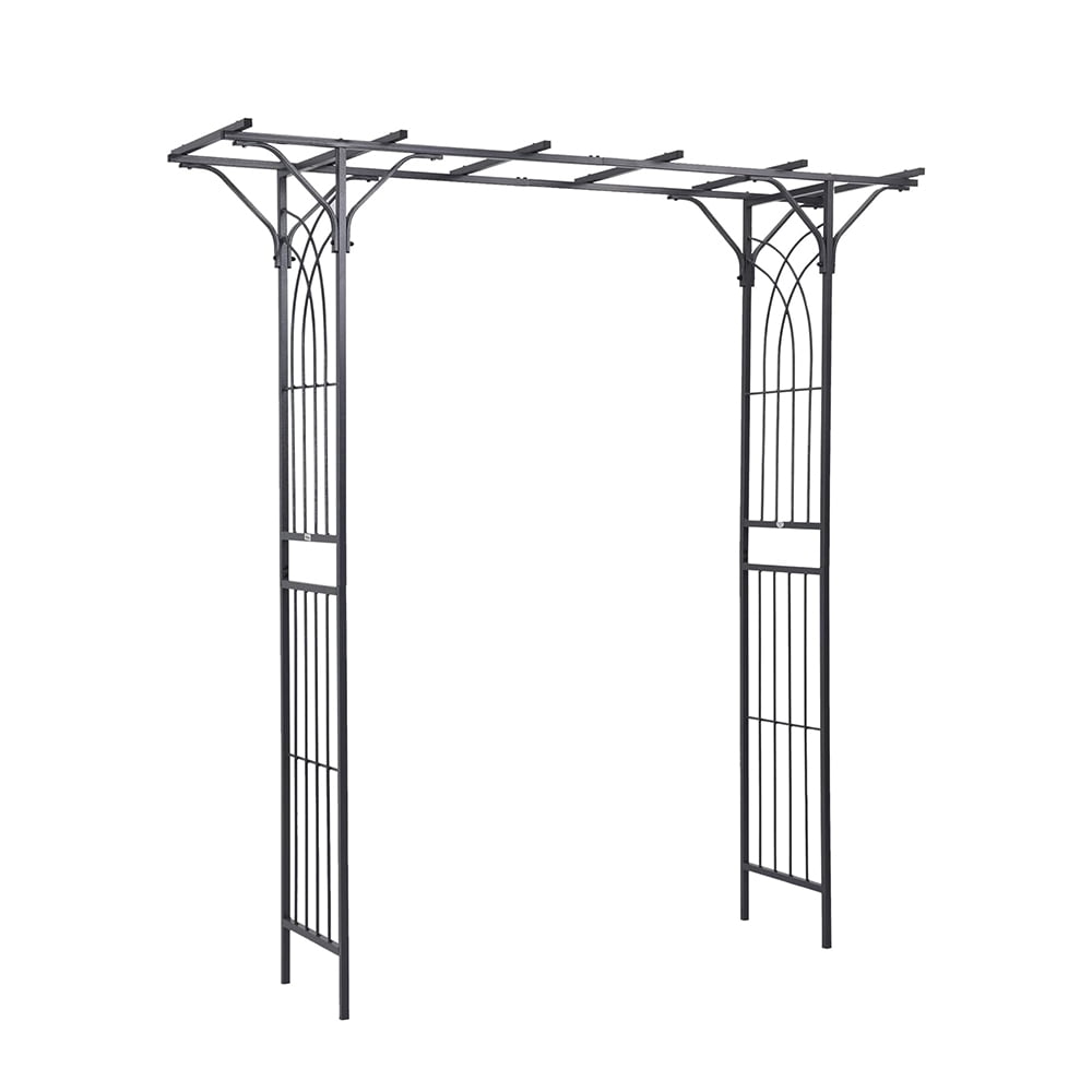 82'' Metal Garden Trellis Arch, Decorative Patio Trellis with Steel ...