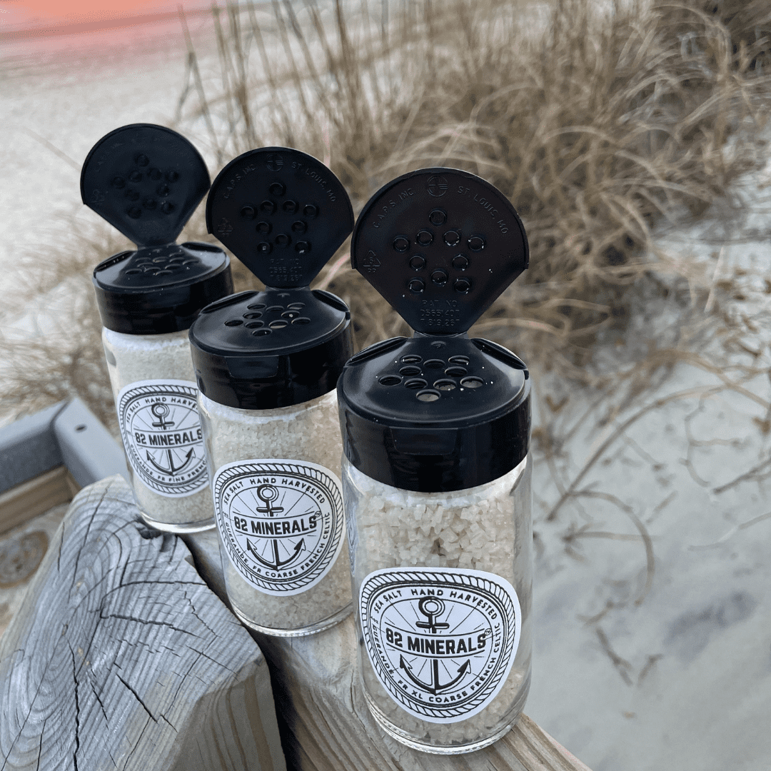 82 Minerals Sea Salt - French Celtic Style (4 oz Glass Spice Jar with ...