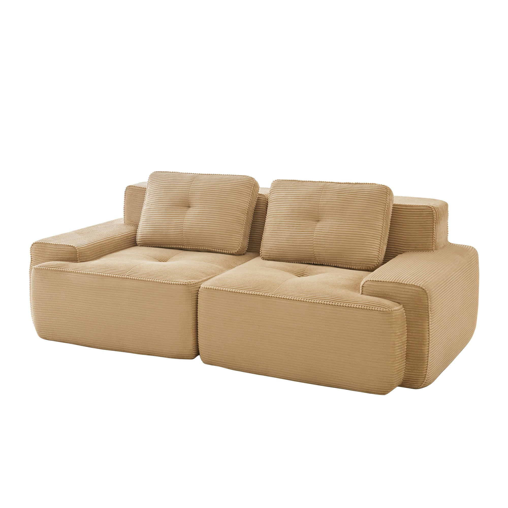 82" Modern Modular Sectional Sofa for Living Room, Corduroy Fabric, 2 ...