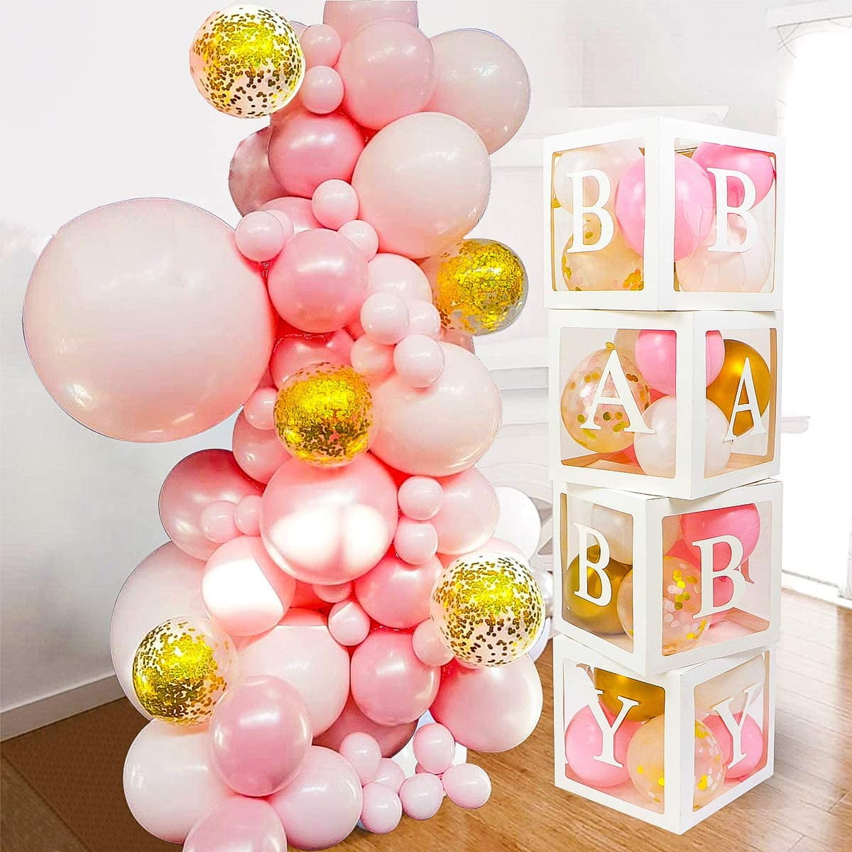 82 PCS Baby Shower ZS23 Decorations for Girl - Transparent Baby Block ...