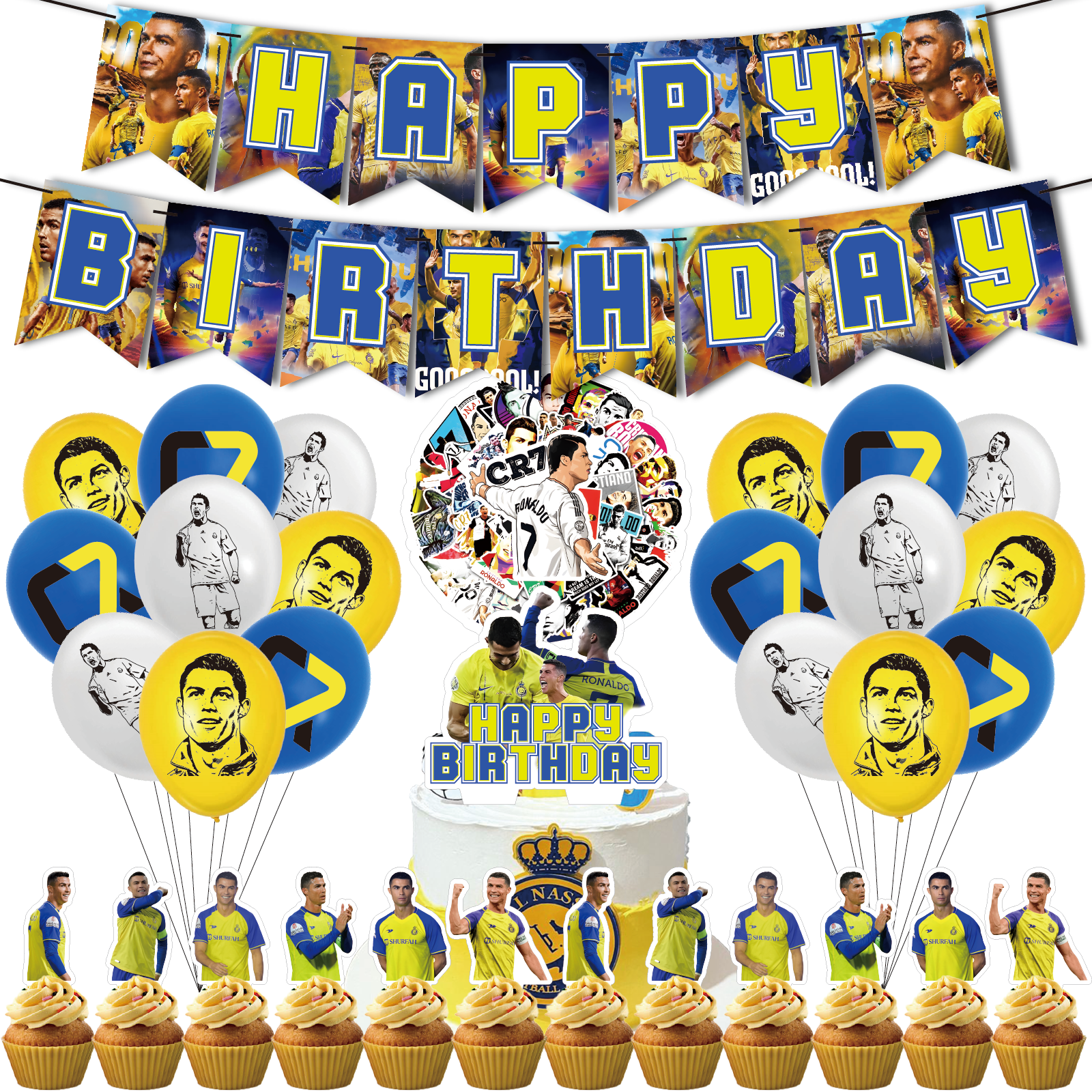 82 PCS For Cristiano Theme Birthday Party Decorations,Party Supply Set ...