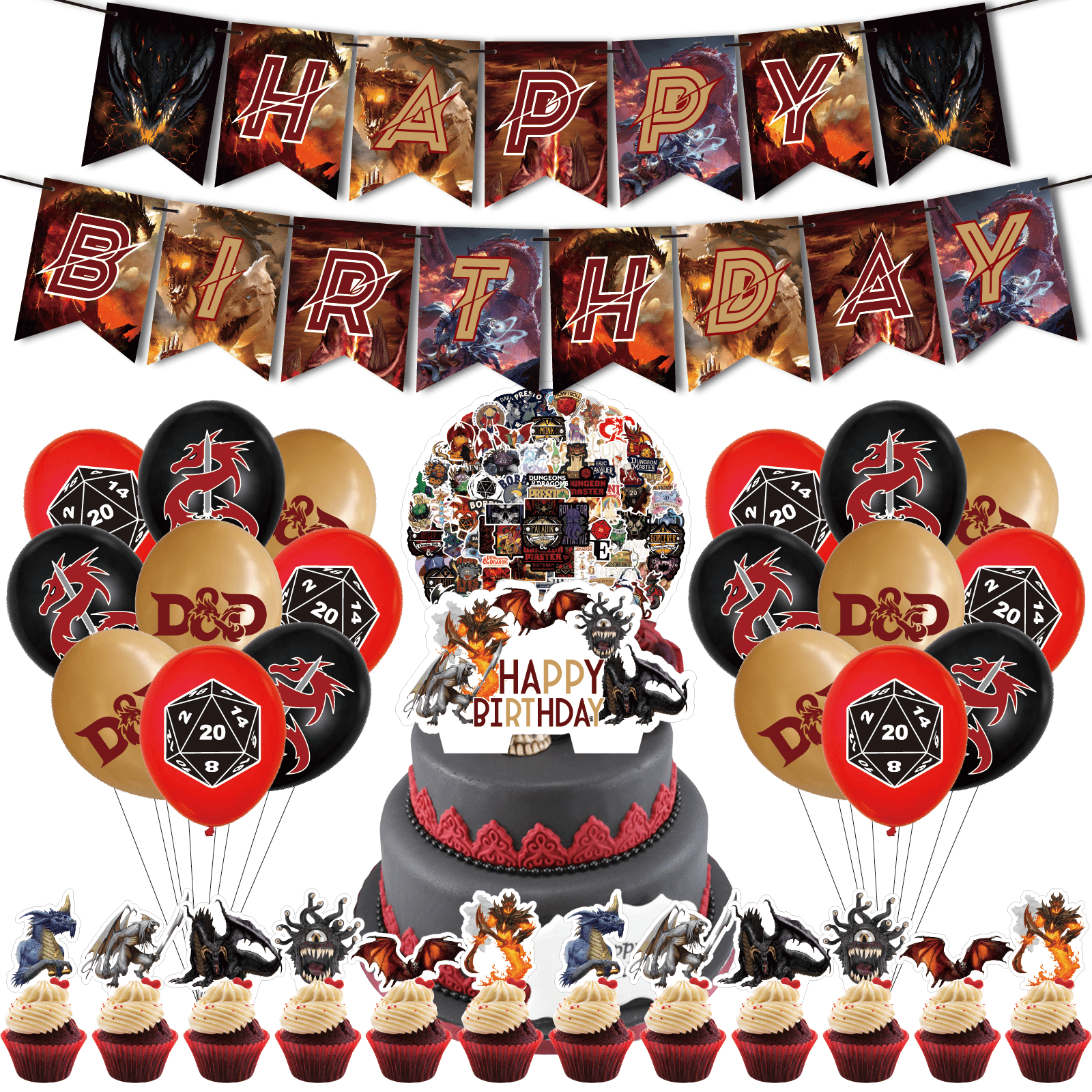 82 Pcs For Dungeons and Dragons Theme Party Supplies Set – Includes ...