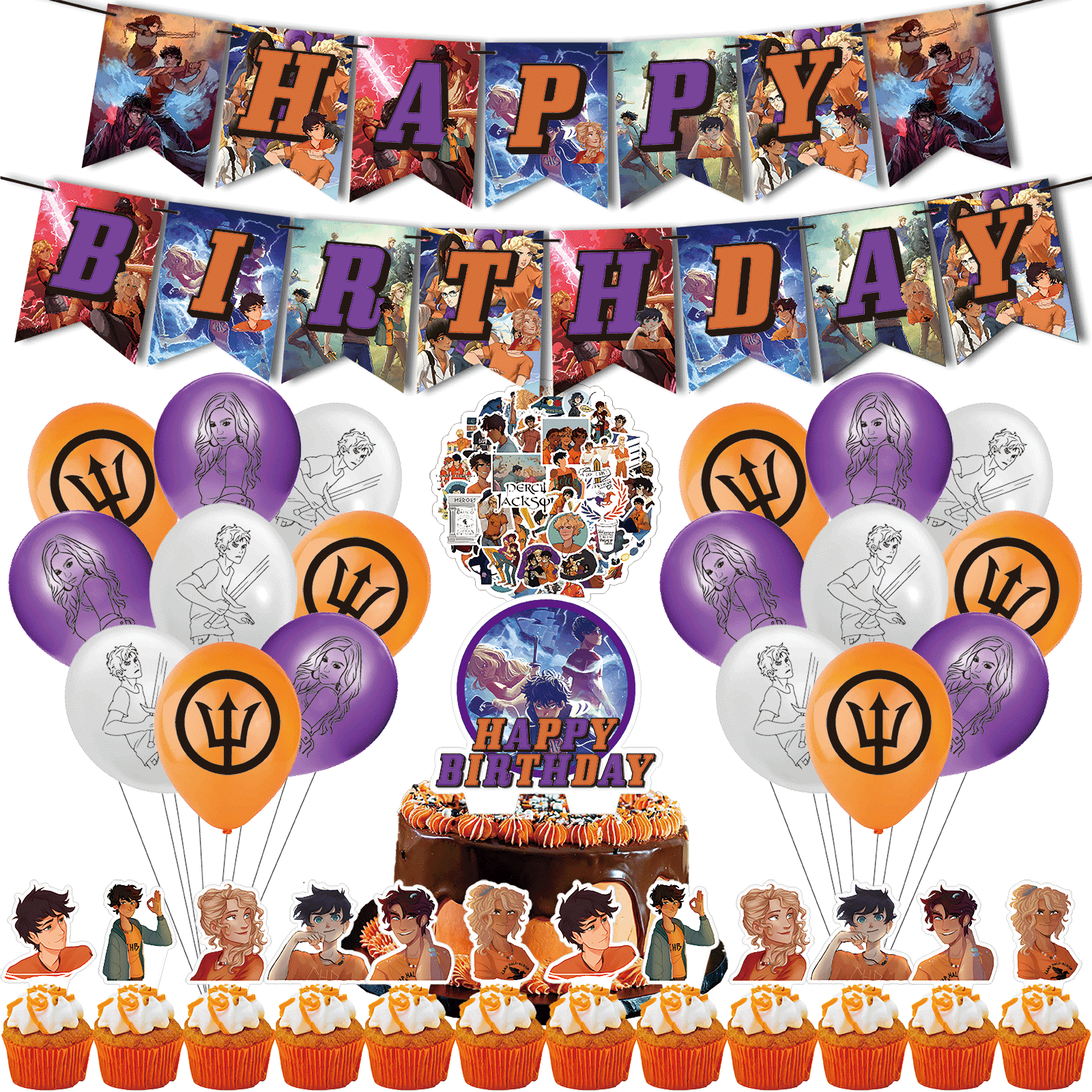 82 Pcs For Percy Jackson Theme Birthday Party Decorations,Party Supply ...