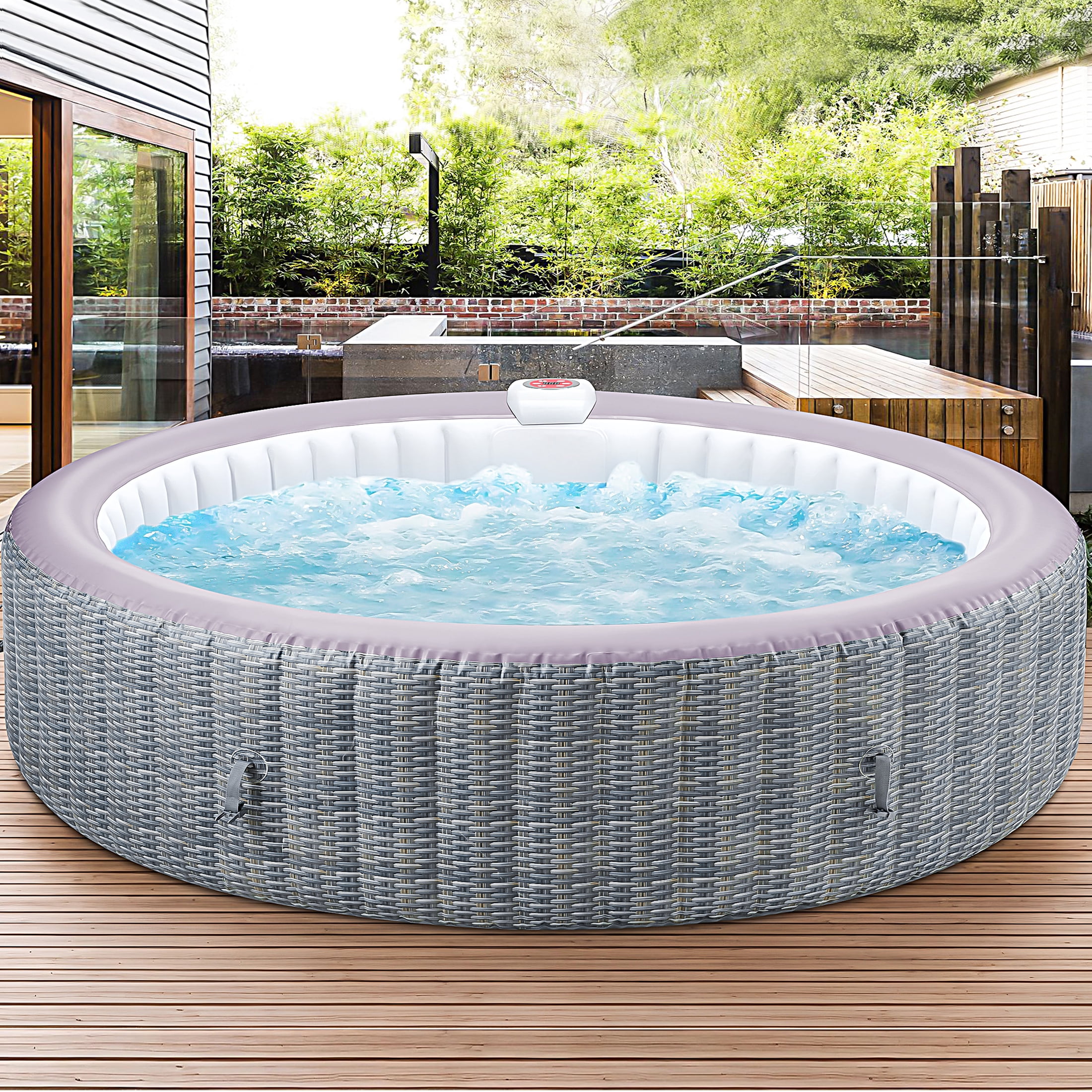 82" Portable Inflatable Hot Tub for Summer Water Party, 6 Person Hot ...