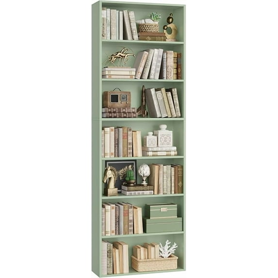 82" Tall Bookshelf, 7-Tier Open Shelves Bookcase, Freestanding Display ...