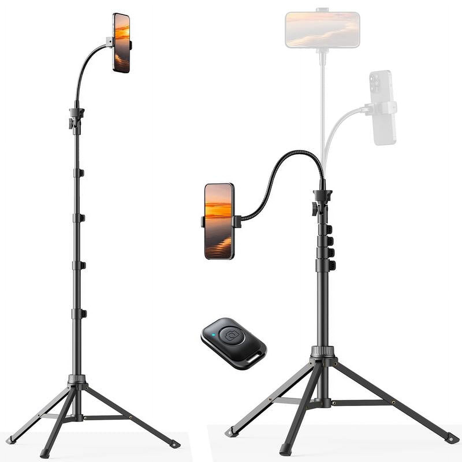 82" Heavy Duty Phone Stand with 15" Adjustable Gooseneck, Overhead ...