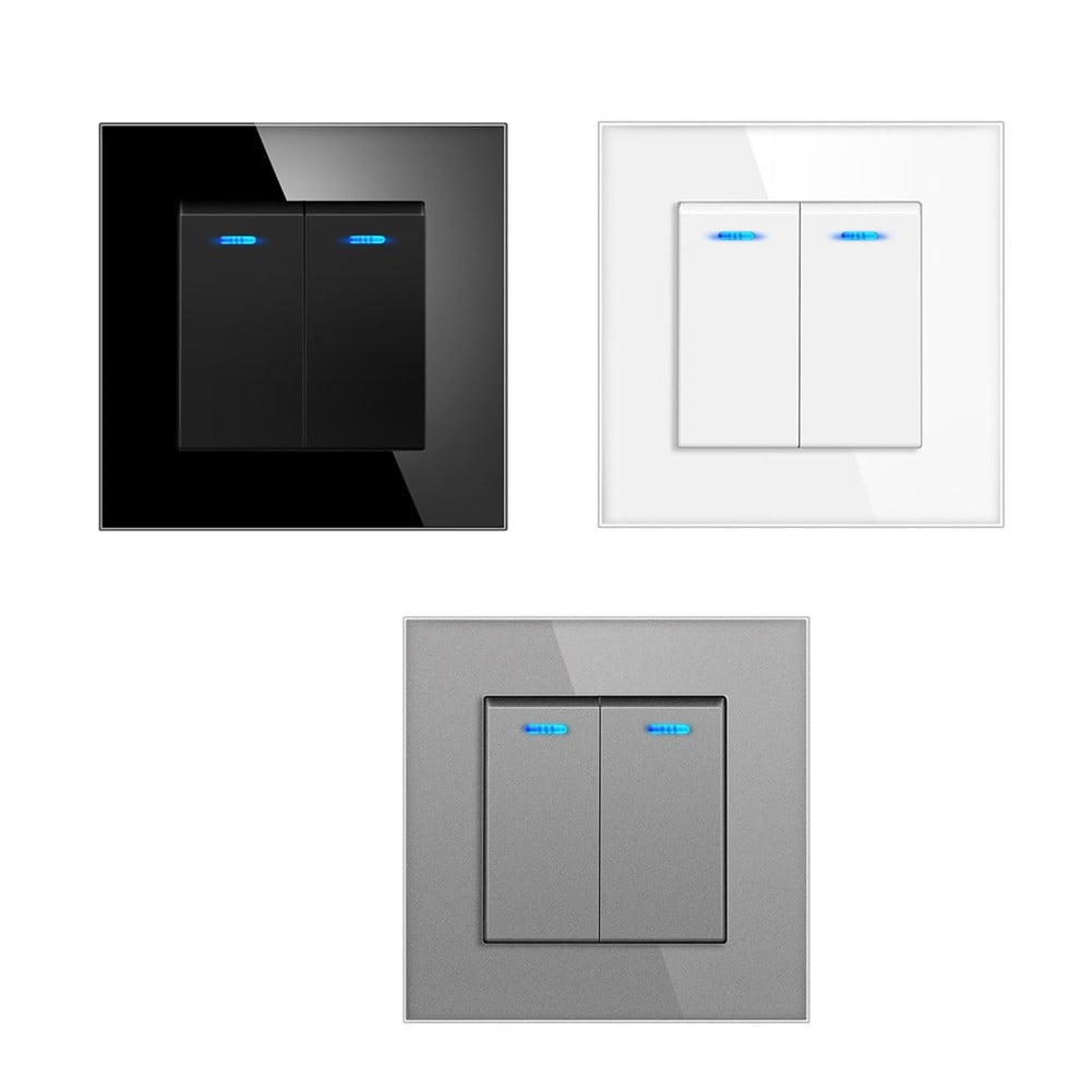 82-Type Tempered Glass Panel Concealed Wall Two-Way Dual Control Switch ...