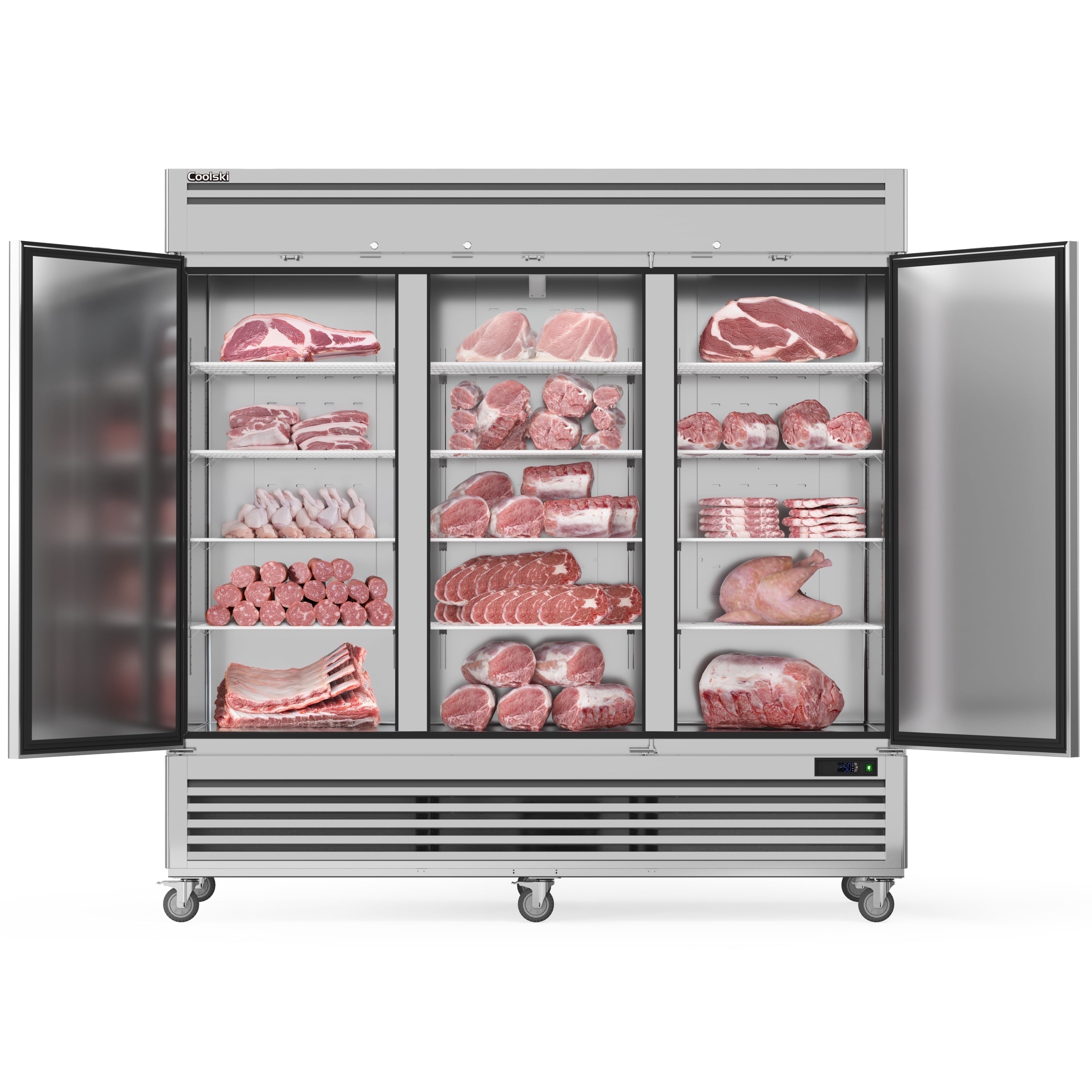 COOLSKI 82" W Commercial Freezer 72 Cu.ft 3 Door Reach-in - Walmart.com