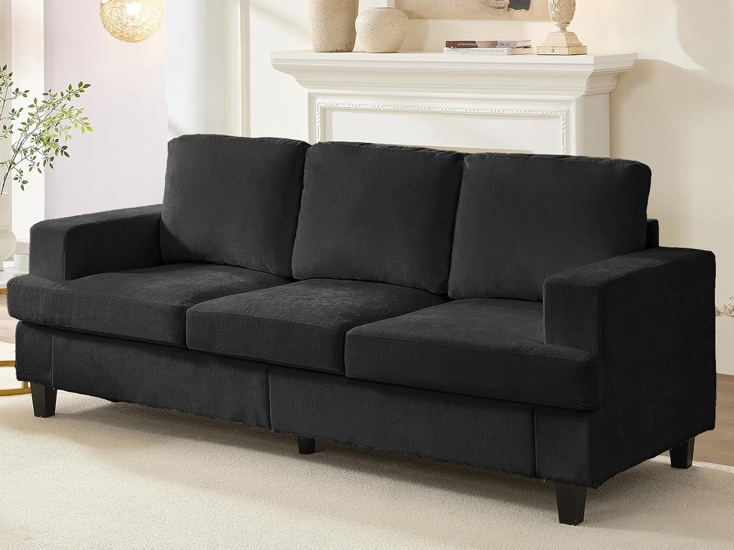 82" Width Sectional Modular Sofa Chenille Fabric Couch with High ...