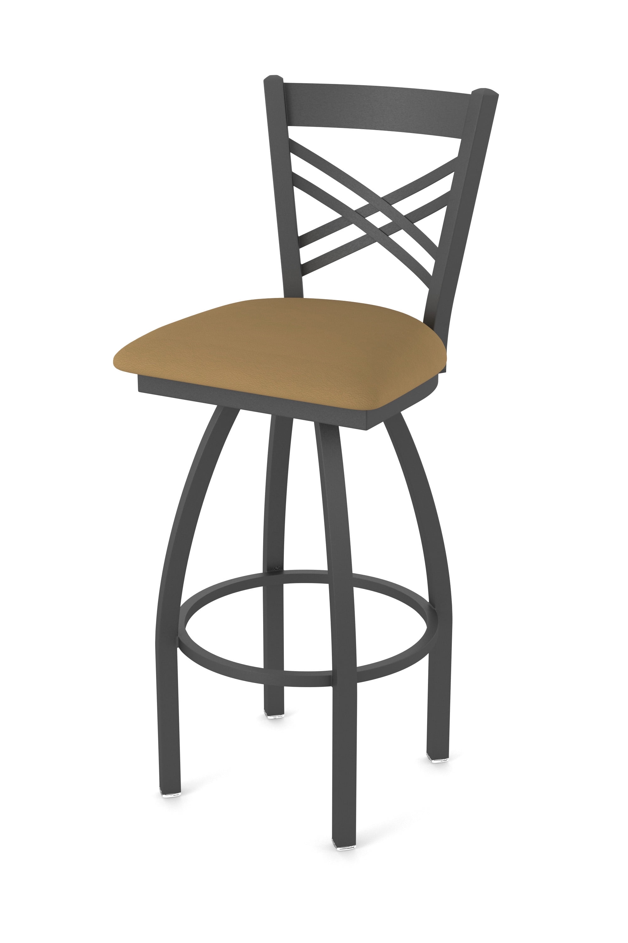 820 Catalina 25" Swivel Counter Stool with Pewter Finish and Canter ...