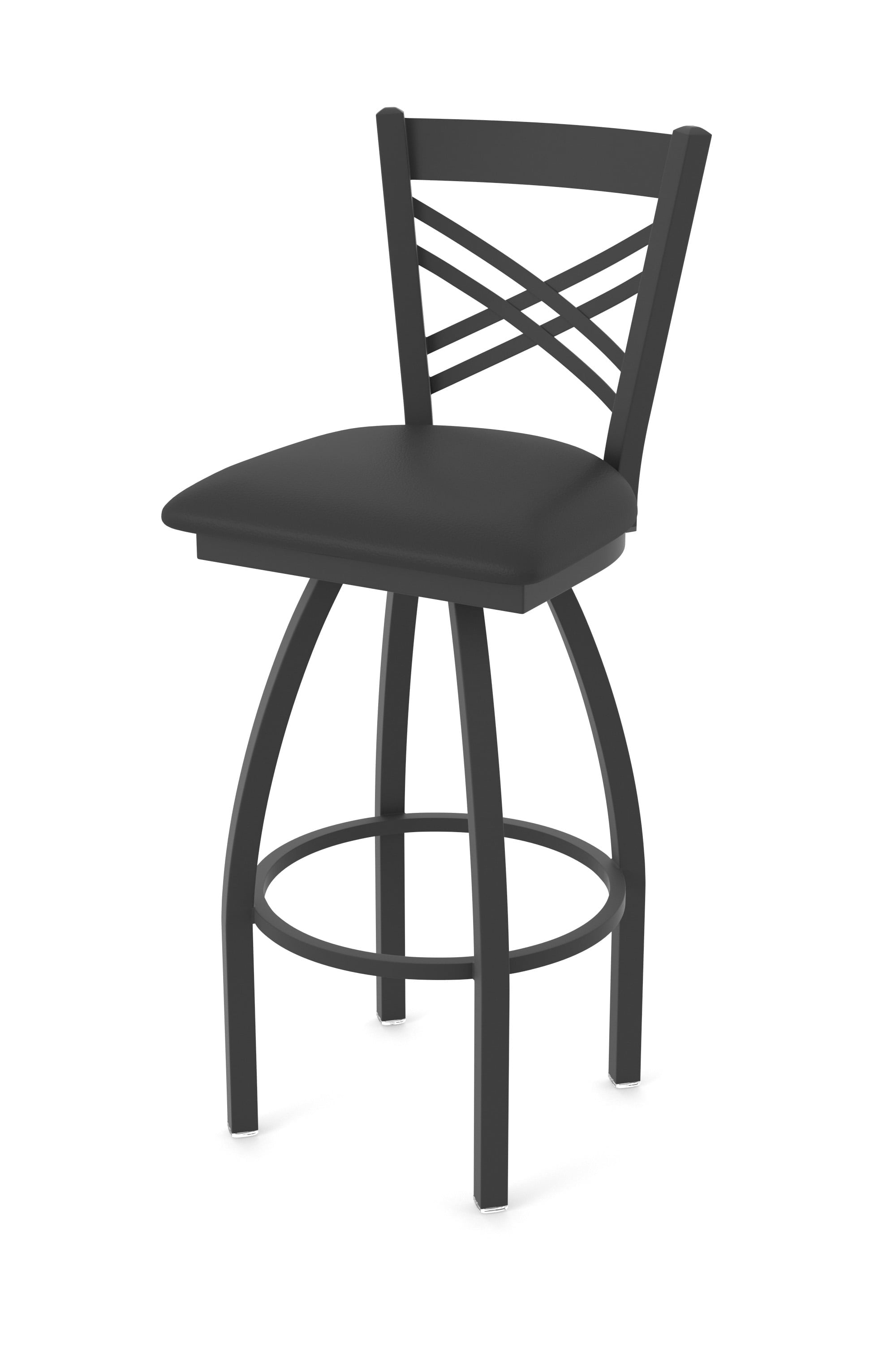 820 Catalina 36" Swivel Bar Stool with Black Wrinkle Finish and Black ...