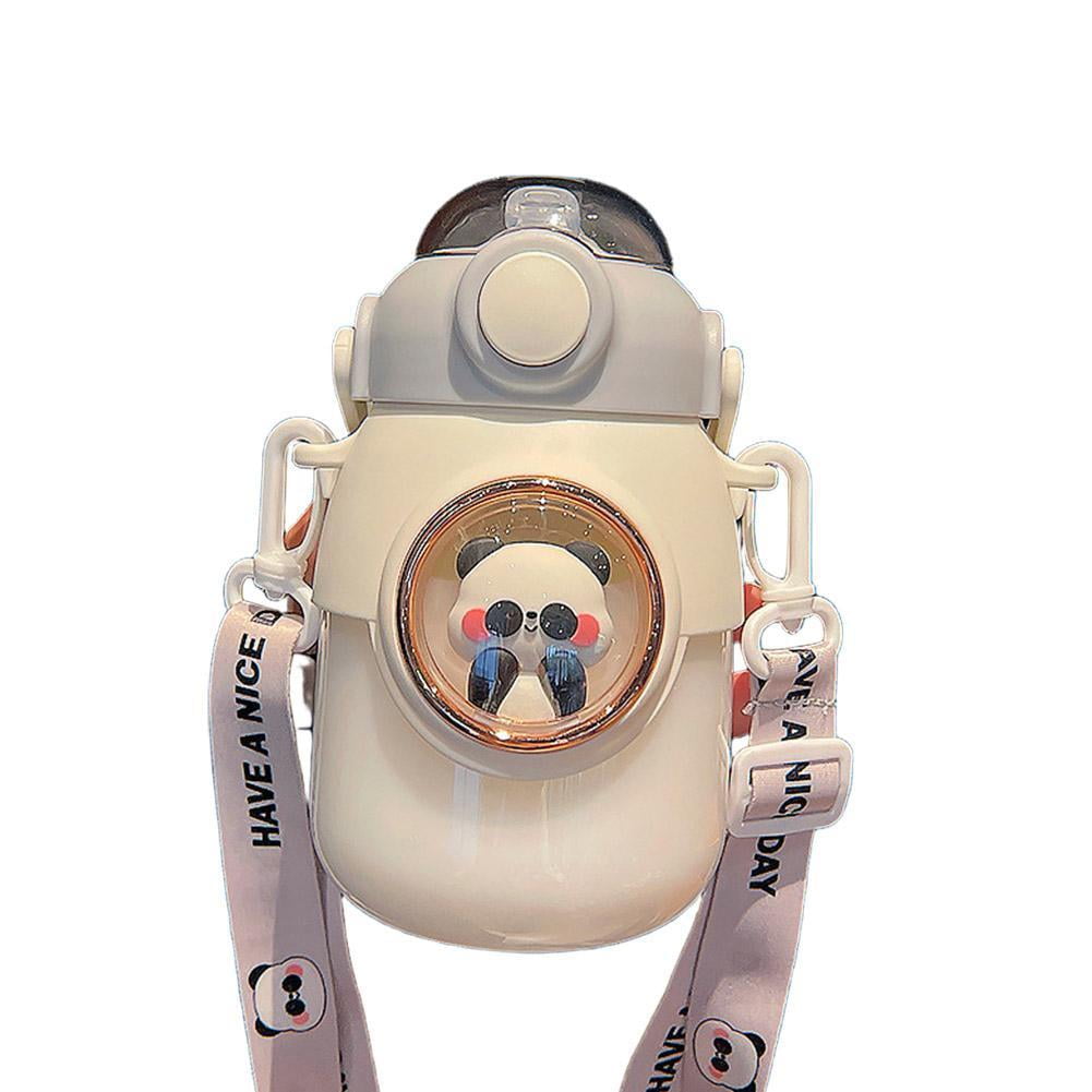 820ml Children Water Bottle, Large Kawaii Capsule Water Bottle with Straw and Strap, Student Kid ...