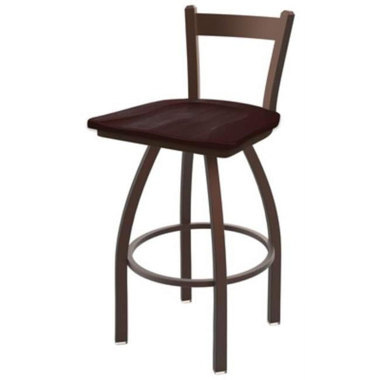 821 Catalina Low Back Swivel Bar Stool, Bronze & Dark Cherry Maple ...