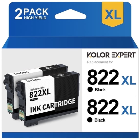 Kolor Expert 822XL Ink Cartridge, Black, High Yield, Compatible with ...