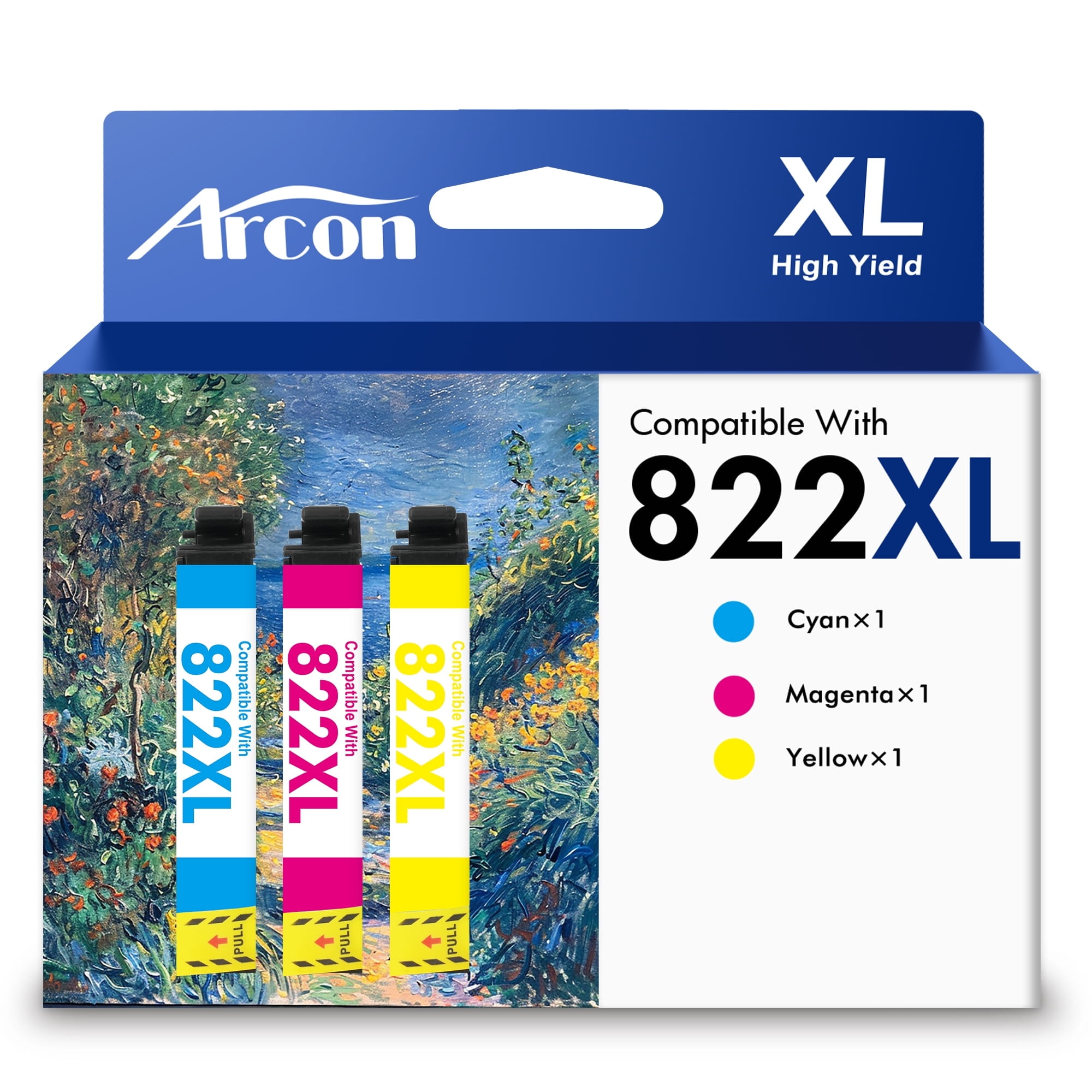 822 XL Ink Cartridges 3 Pack Compatible for Epson 822XL 822 Color ...