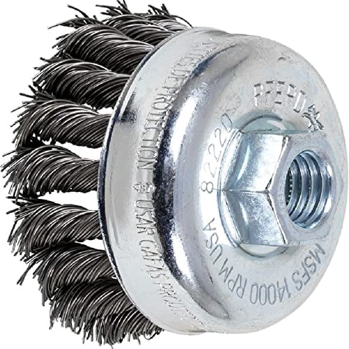 82220 2-3/4" Knot Wire Cup Brush .020 CS Wire, 5/8-11 Thread (ext ...
