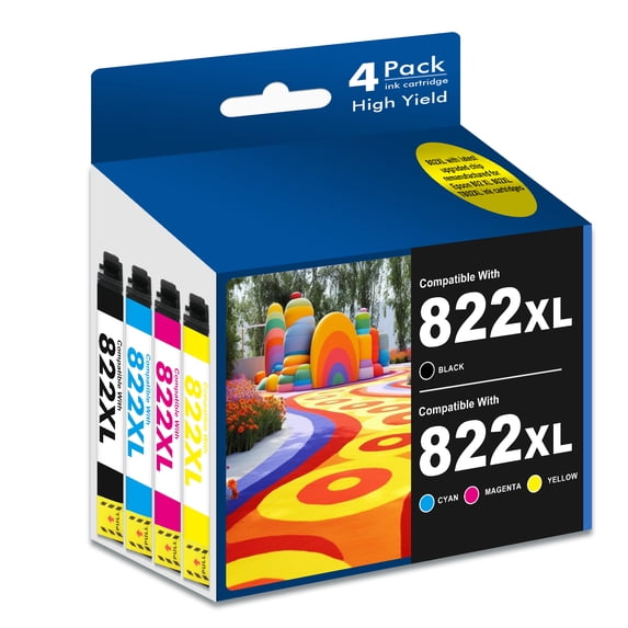 822XL Ink Cartidges 4 Pack Compatible for Epson 822 Ink Cartridges ...