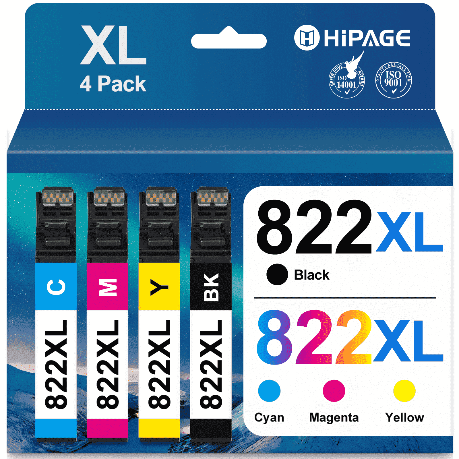 822XL Ink Cartridge for Epson 822 Ink 822 for Workforce Pro WF-3820 WF ...