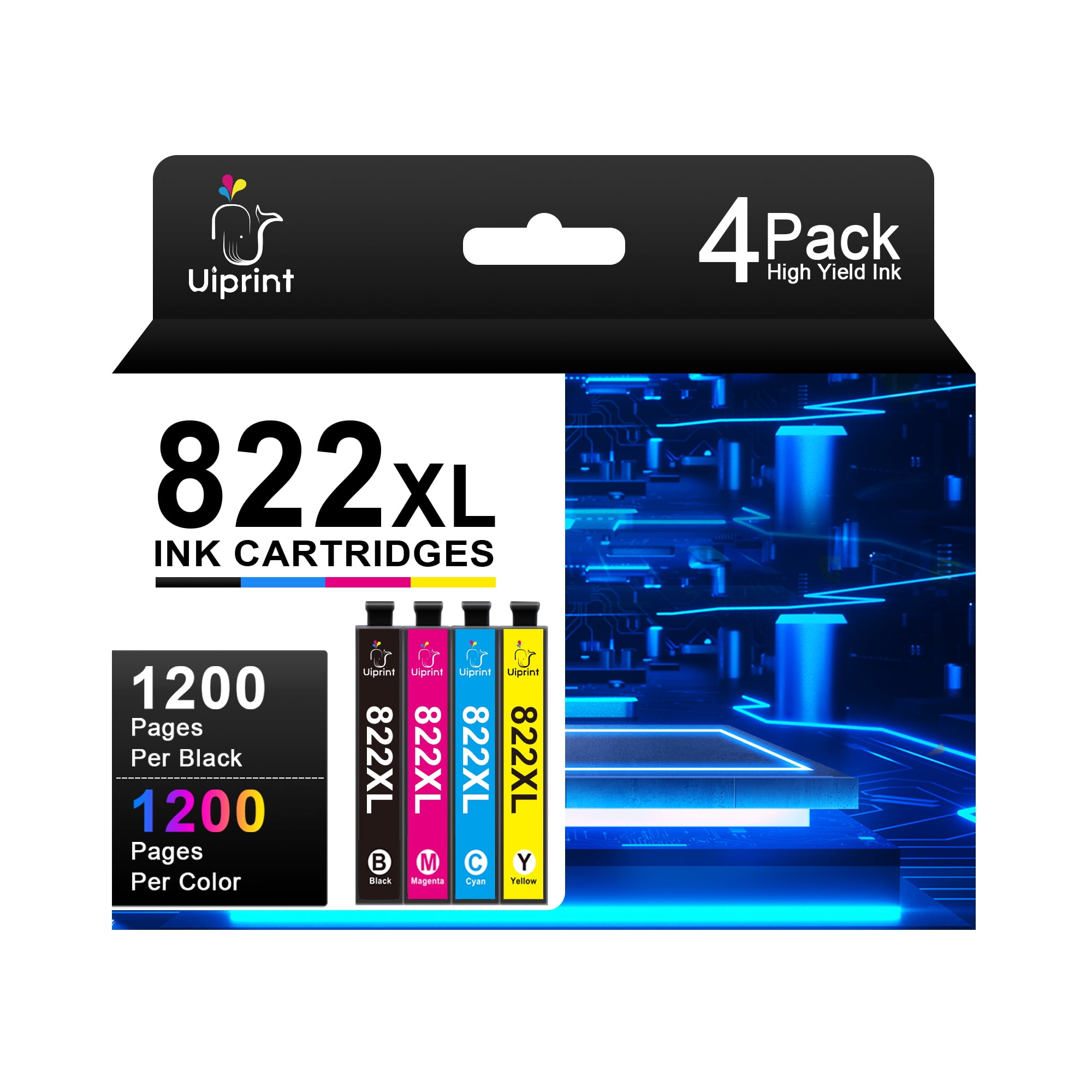 822XL Ink Cartridges Combo Pack Compatible for Epson 822 Ink Cartridge ...